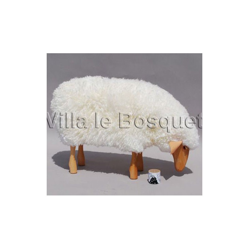 DECO MAISON MOUTON EN BOIS FRANKIE - déco-mouton en bois avec véritable ...