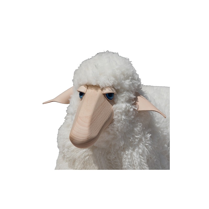 DECO MAISON MOUTON EN BOIS FRIEDA - déco-mouton en bois avec véritable ...
